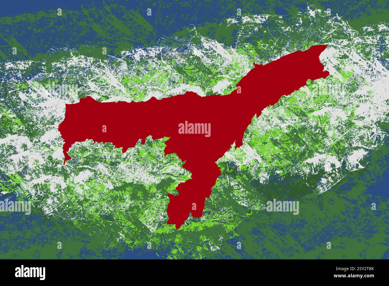 Illustration, assam location map, india, asia Stock Photo - Alamy
