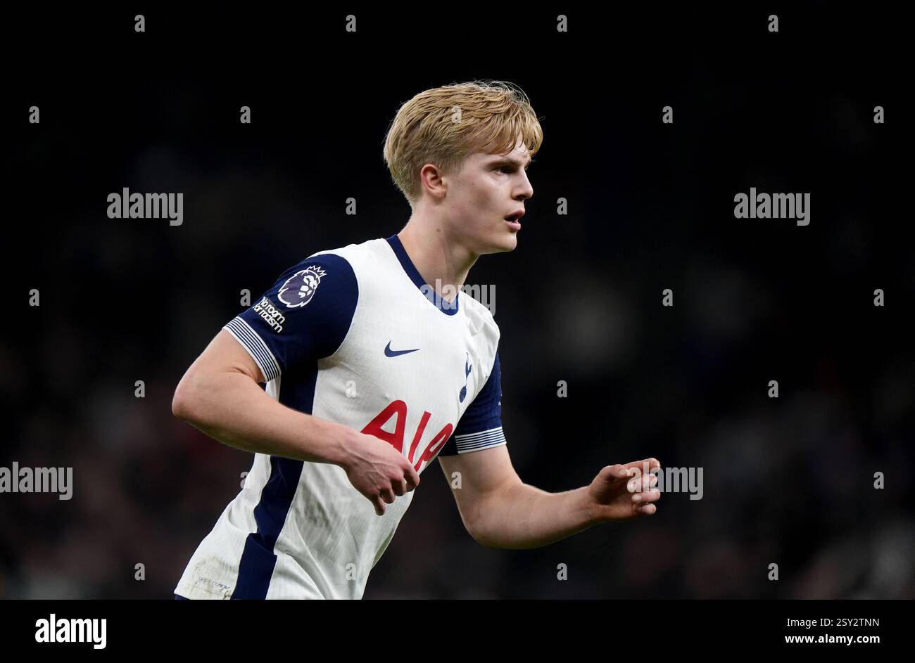 Tottenham Hotspur's Lucas Bergvall during the Premier League match at ...