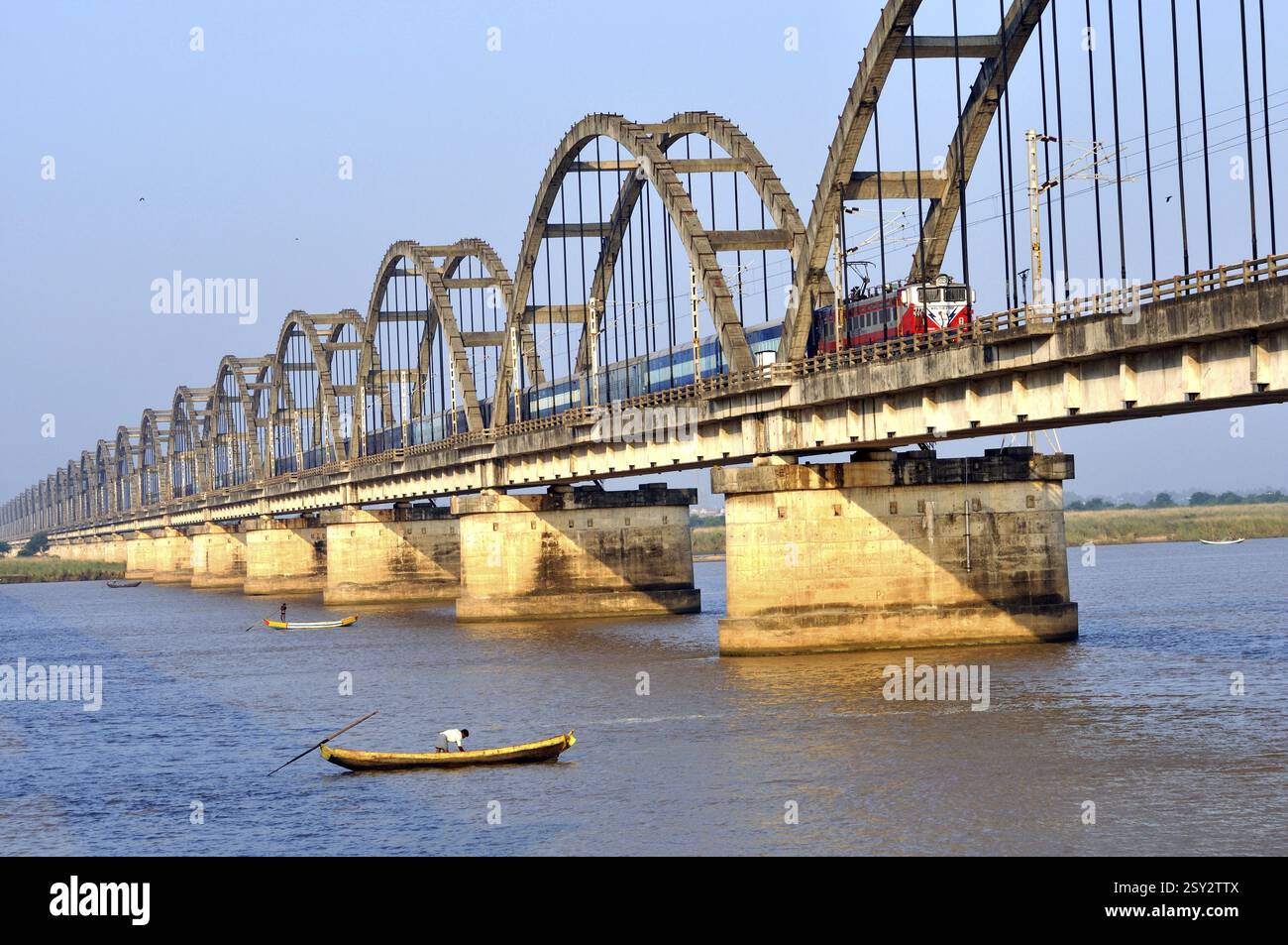 Bridge at godavari river andhra pradesh India Stock Photo - Alamy