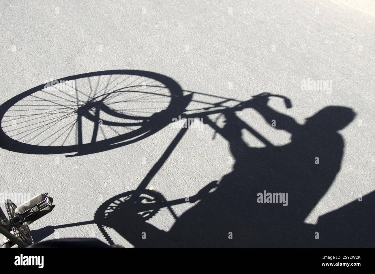 Shadow of Rickshaw driver on road in Jaipur at Rajasthan India Stock ...