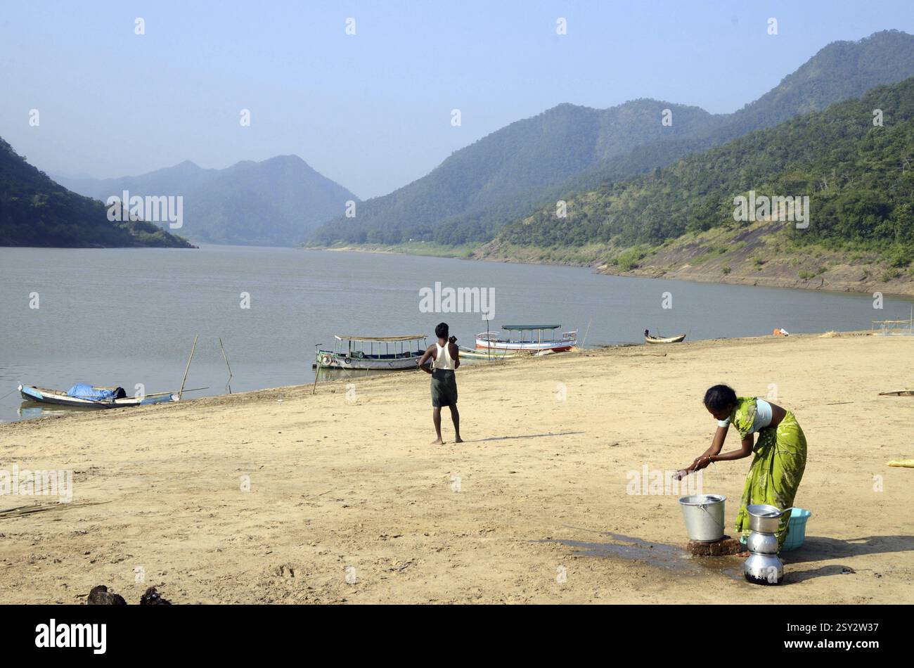 Woman washing hand Godavari river at Rajahmundry Andhra Pradesh India Stock Photo - Alamy