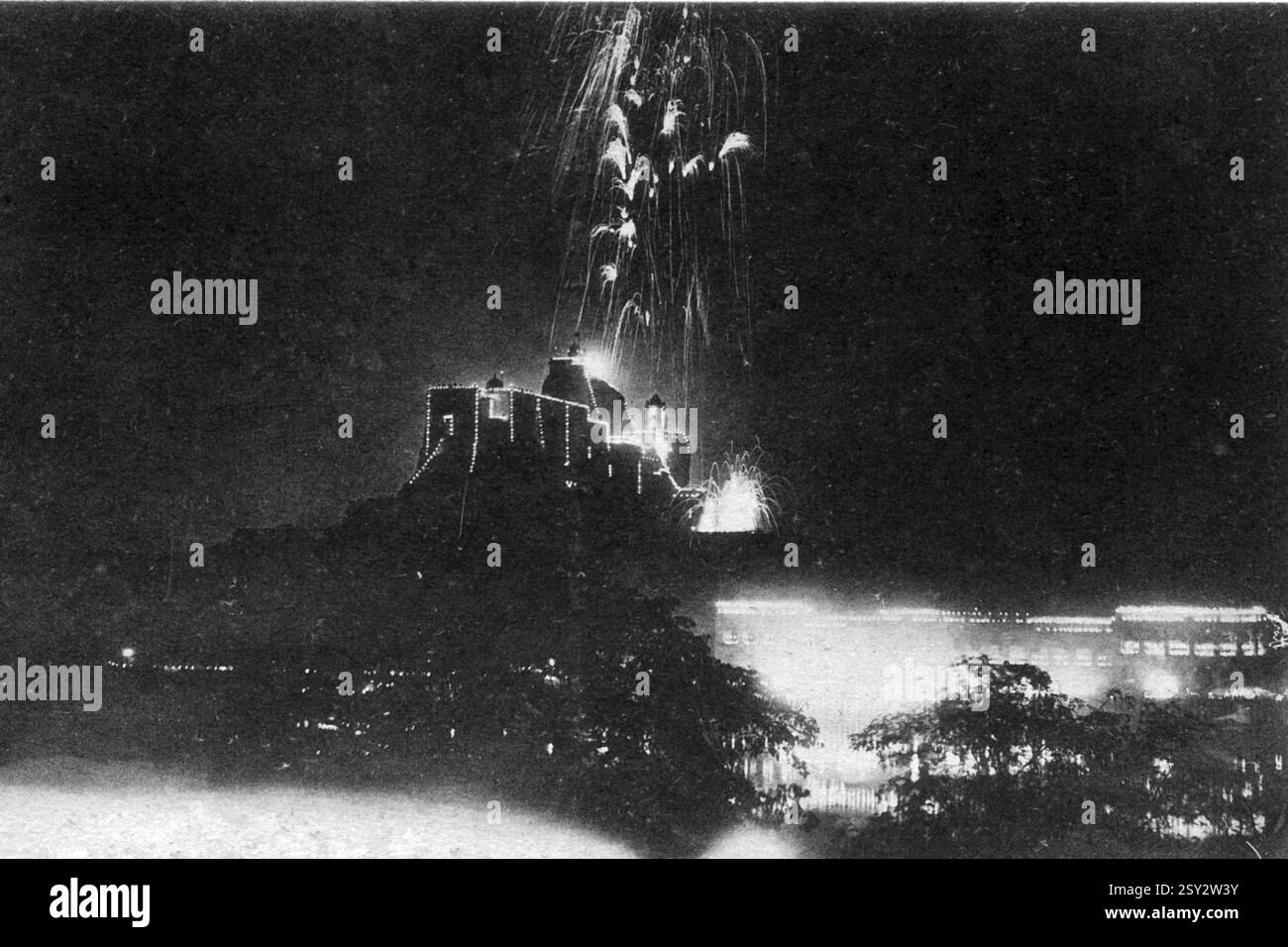 Old vintage photo of Trichinopoly Illumination of the Rock and Clive ...