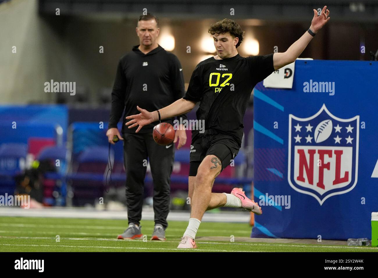 Alabama punter James Burnip participates in a drill at the NFL football ...