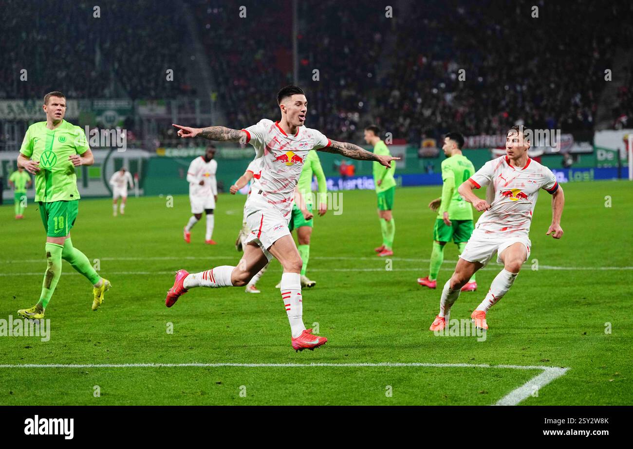 Red Bull Arena, Leipzig, Germany. 26th Feb, 2025. Benjamin Sesko of RB ...
