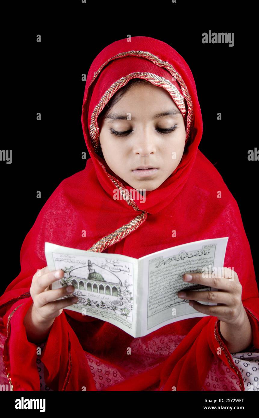Muslim girl reading holy book, jodhpur, rajasthan, india, asia, mr#786 ...