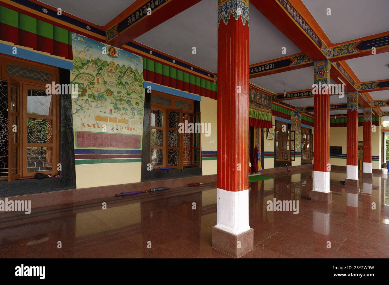Entrance of Prayer Hall Shar Gaden Monastery in Mundgod at Karnataka ...