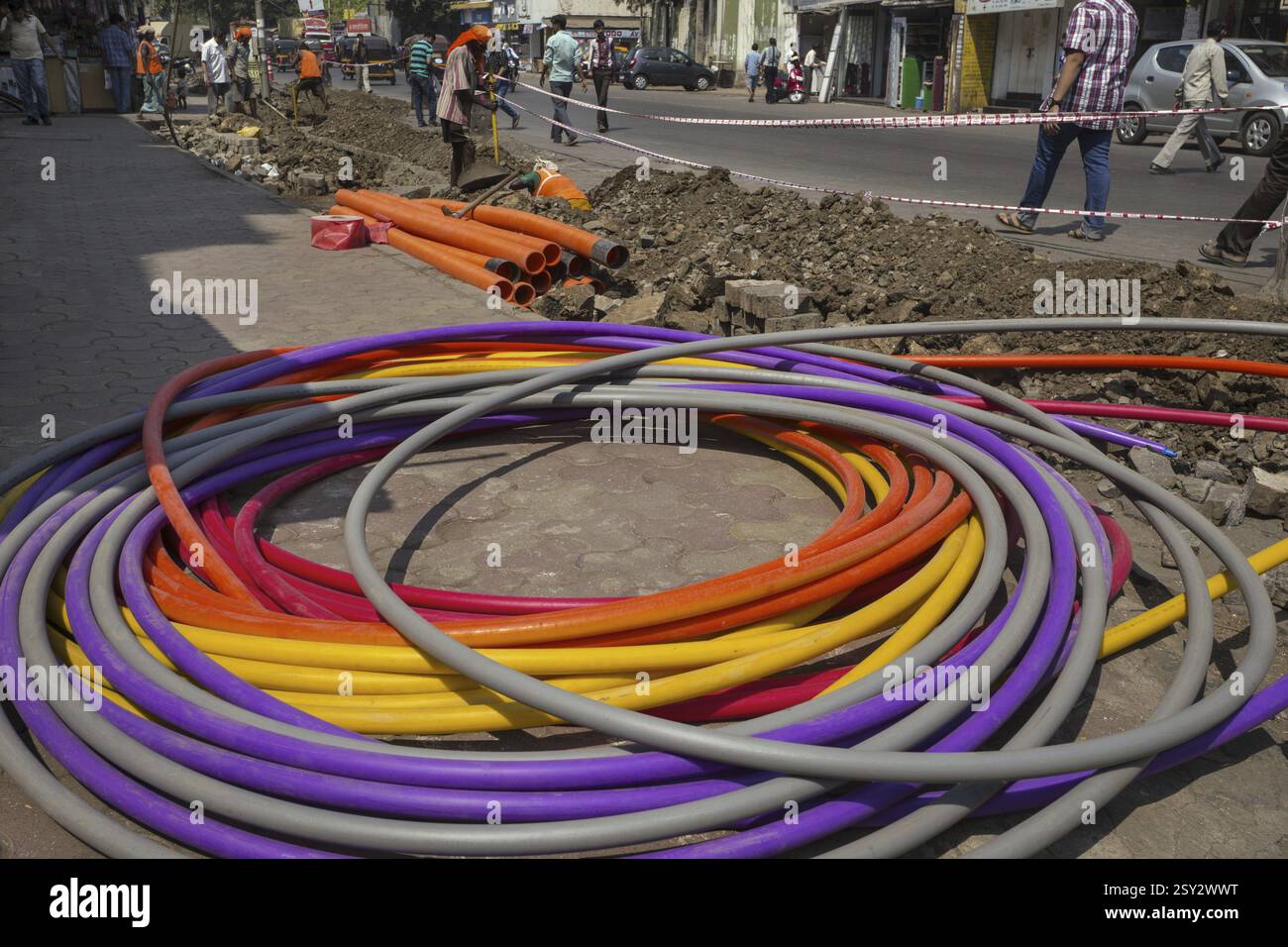 Under Ground Laying of PVC Multi Color Pipes in Ghatkopar at Mumbai ...