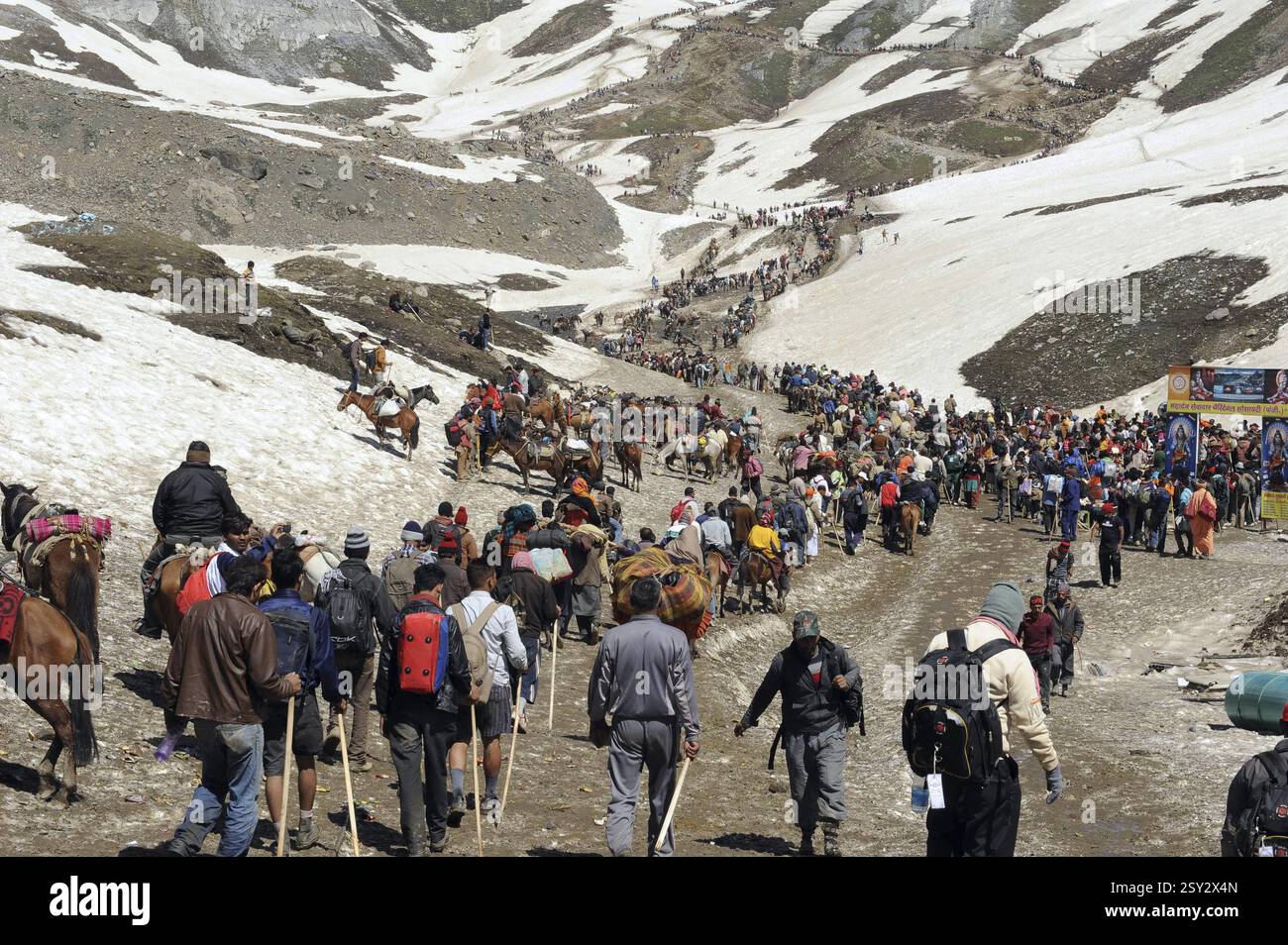 Pilgrim, mahagunas pass, amarnath yatra, Jammu Kashmir, India, Asia ...