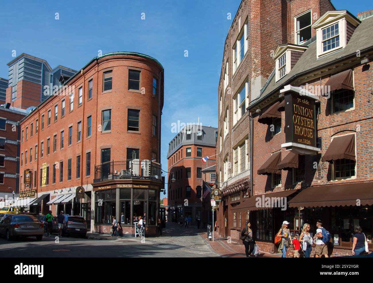 The Union Block typical historical brick buidling facade in Boston ...