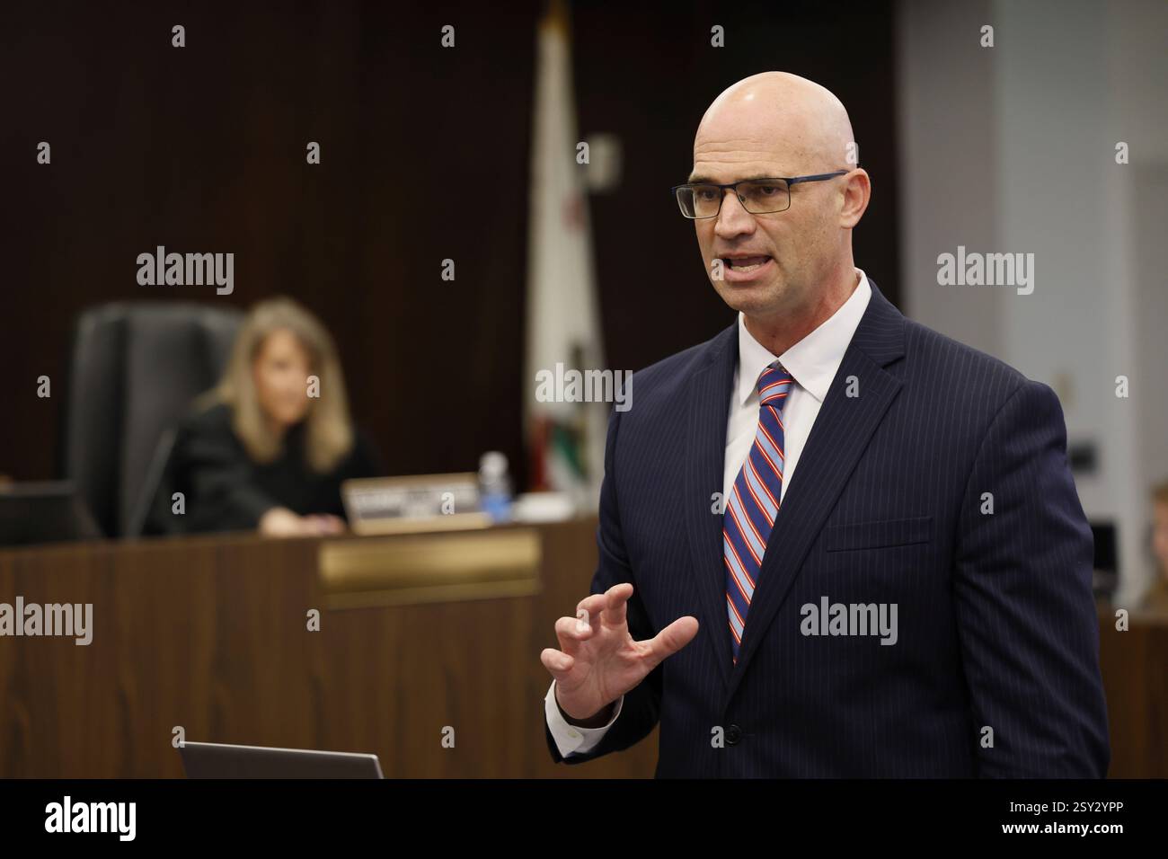 Senior Deputy District Attorney Seton Hunt presents his closing ...