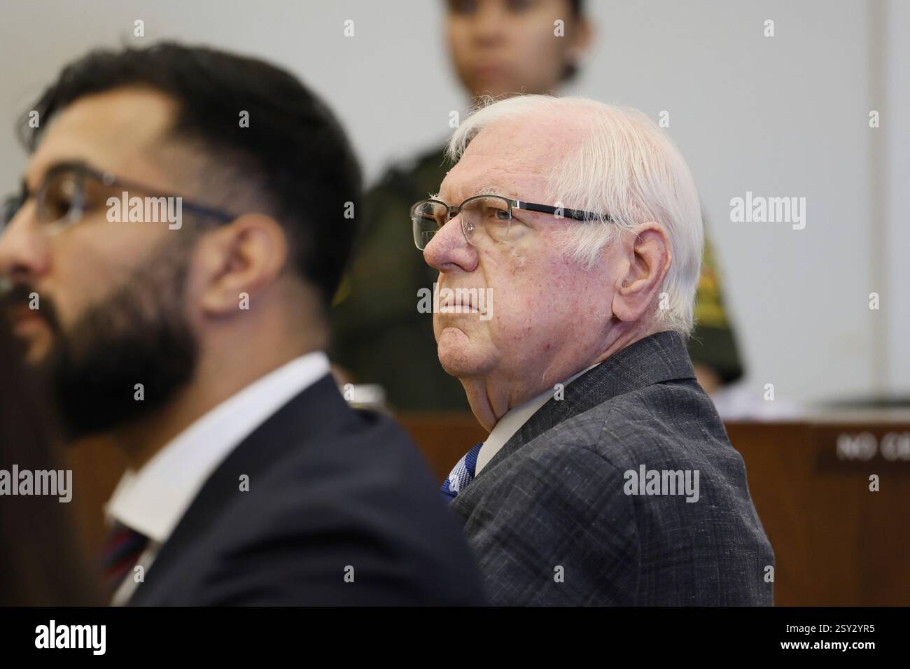Judge Jeffrey Ferguson listens to closing arguments during his trial at ...