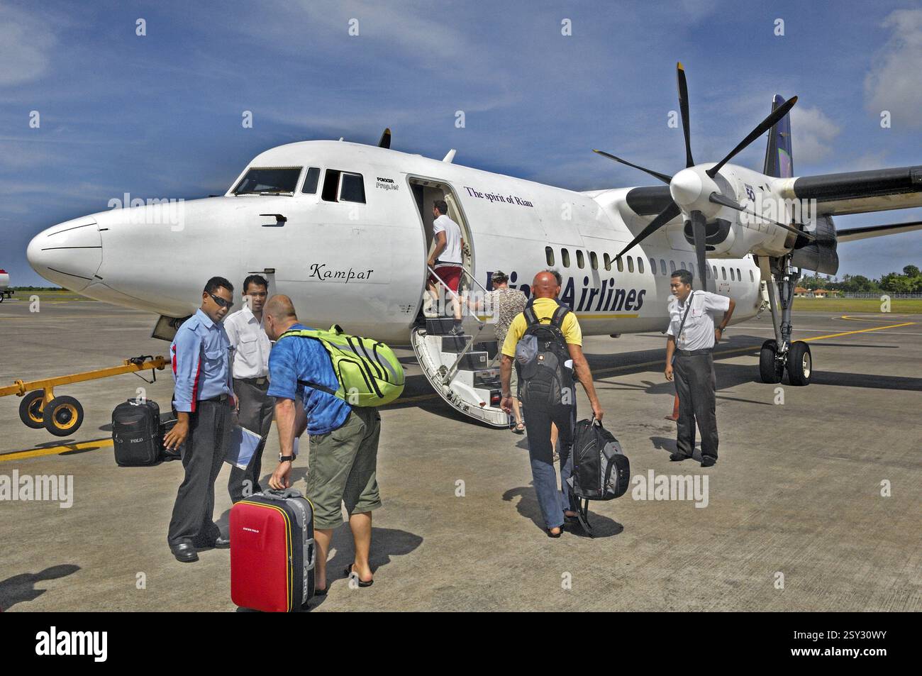Propeller aircraft, prop jet Fokker 50, former Riau Airlines ...