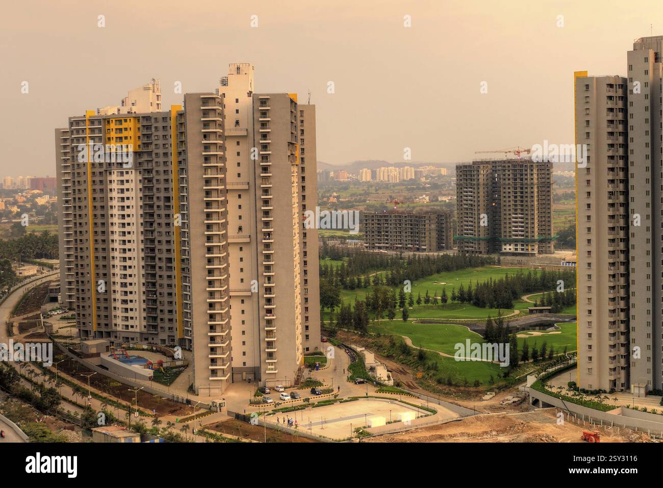 Aerial view of buildings, hinjewadi, pune, maharashtra, india, asia ...