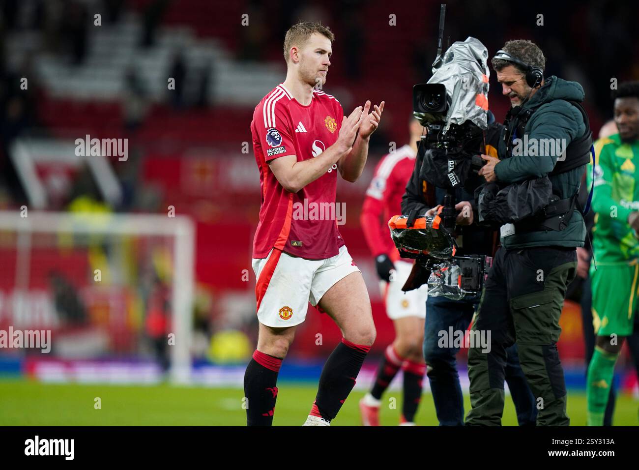 Manchester, UK. 26th Feb, 2025. Manchester United defender Matthijs de ...