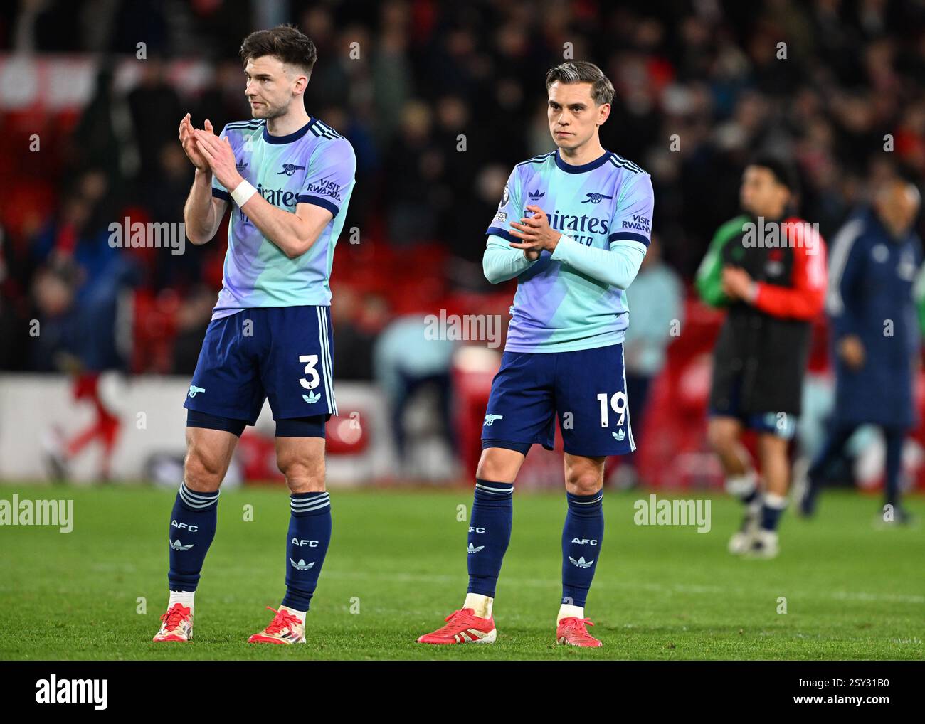 Nottingham, UK. 26th Feb, 2025. Dejected Kieran Tierney of Arsenal and ...