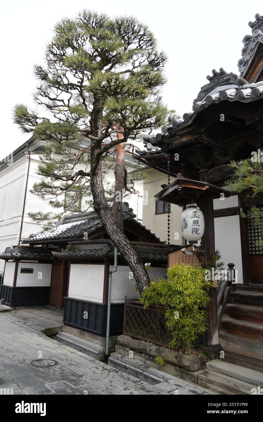 Street scenes in Nagano, a Japanese city surrounded by mountains in the ...