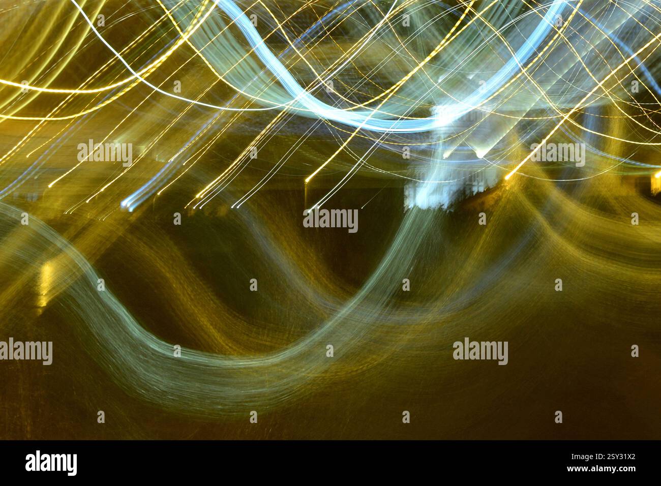 Light trails on moving water at night Stock Photo - Alamy