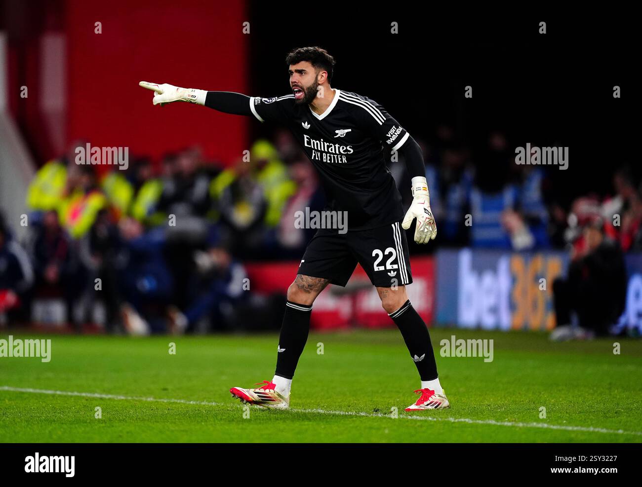 Arsenal goalkeeper David Raya during the Premier League match at the ...