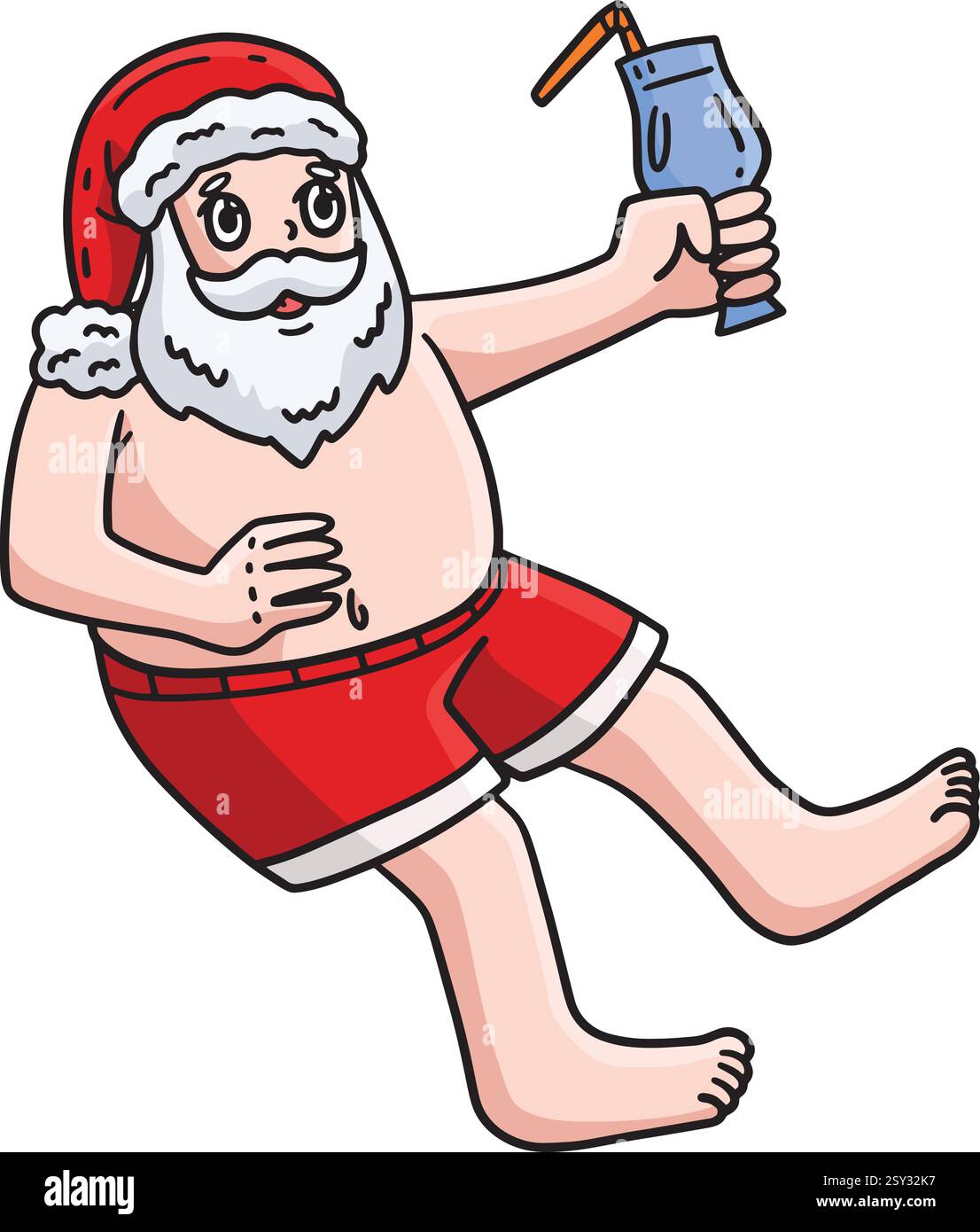 Christmas in July Santa Sunbathing Clipart Stock Vector Image & Art - Alamy