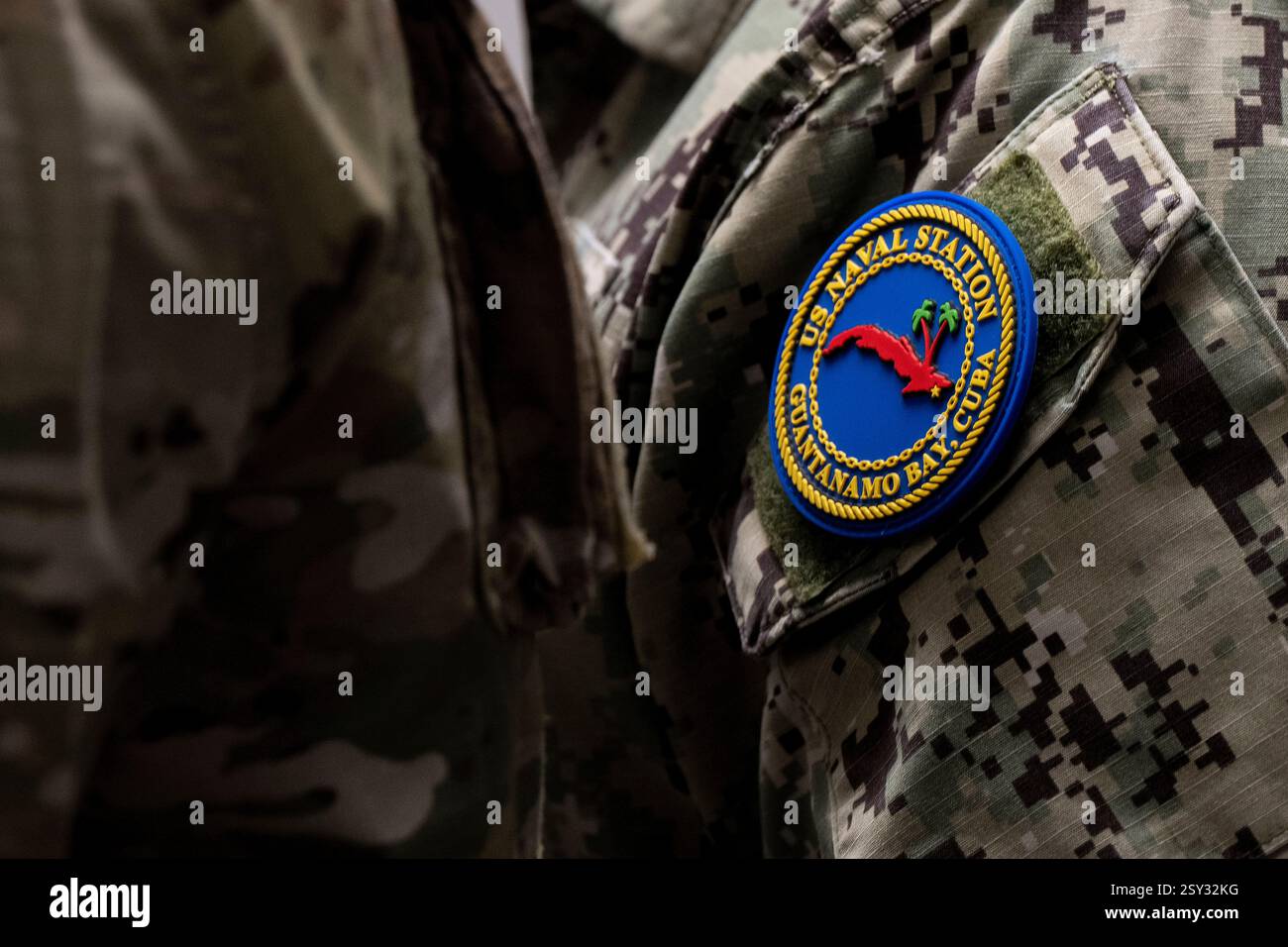 A Naval Station Guantanamo Bay patch worn by a U.S. Navy Sailor during ...
