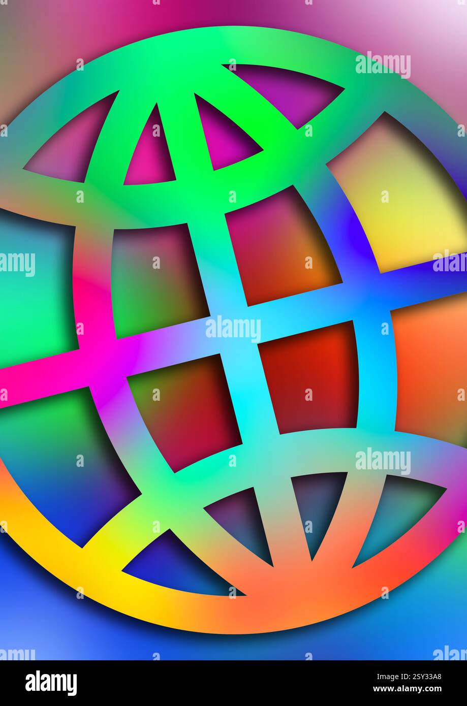 Colorful earth globe on colorful background Stock Photo - Alamy