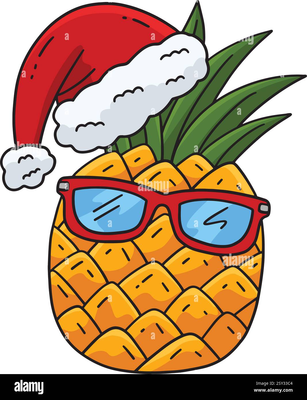 Christmas in July Pineapple and Eyeglass Clipart Stock Vector Image ...