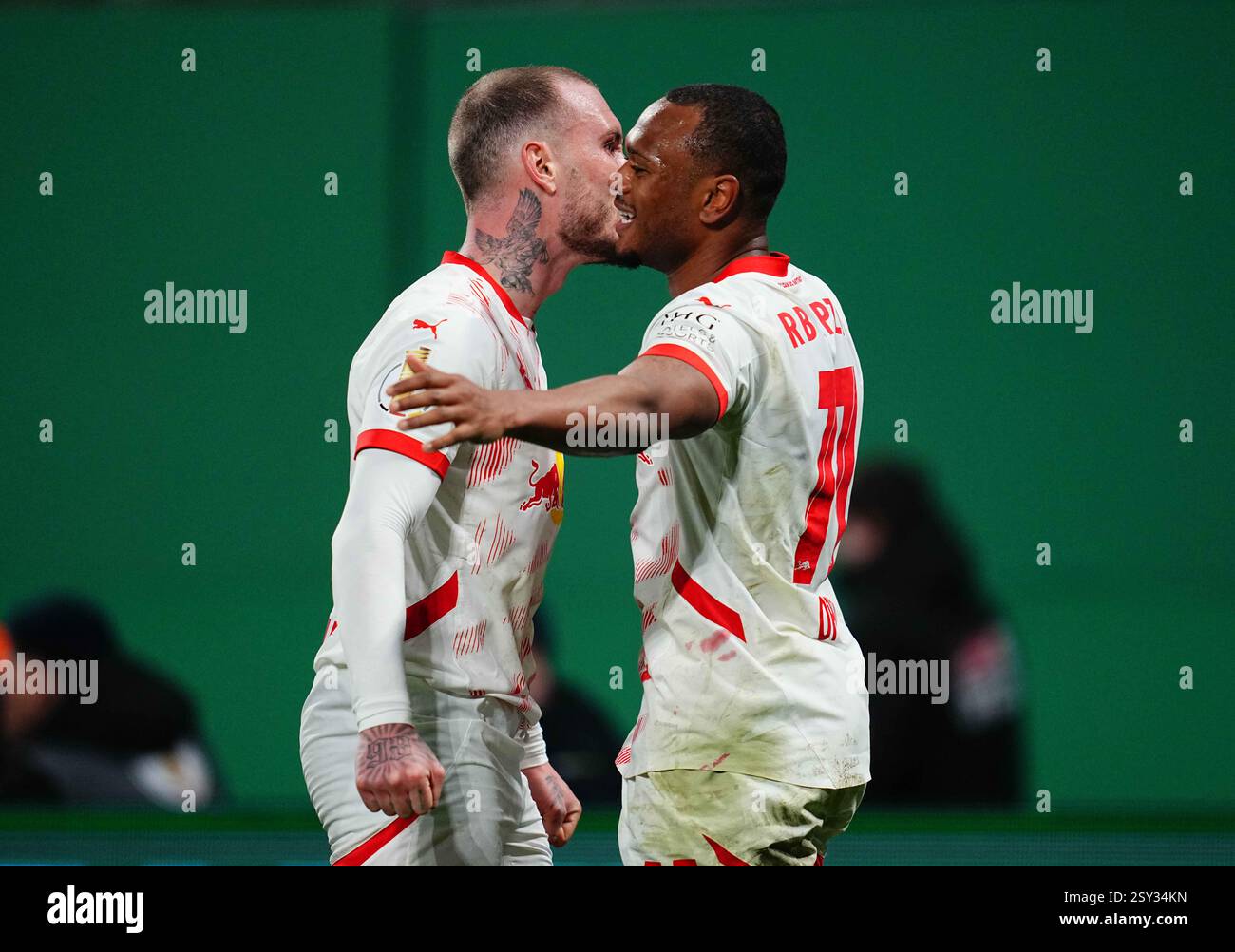 February 26 2025: David Raum of RB Leipzig and LoÃ¯s Openda of RB ...