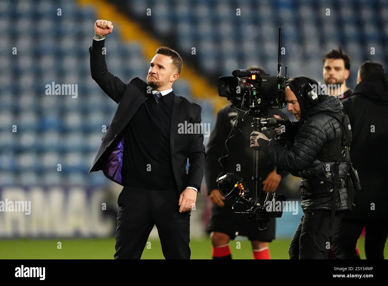 Rangers interim head coach Barry Ferguson celebrates after the William ...
