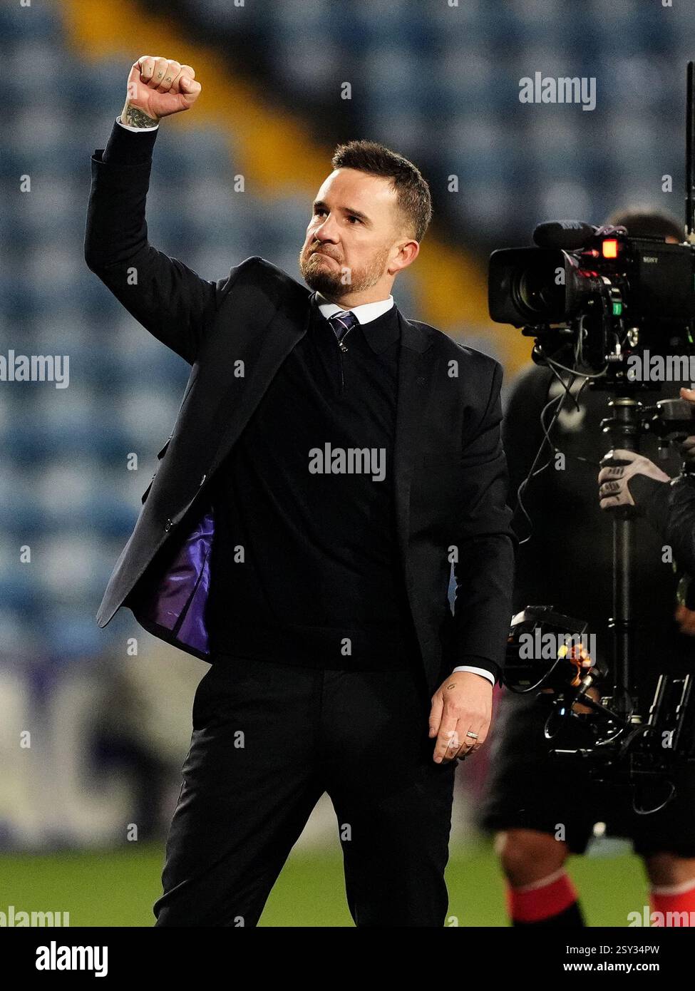 Rangers interim head coach Barry Ferguson celebrates after the William ...