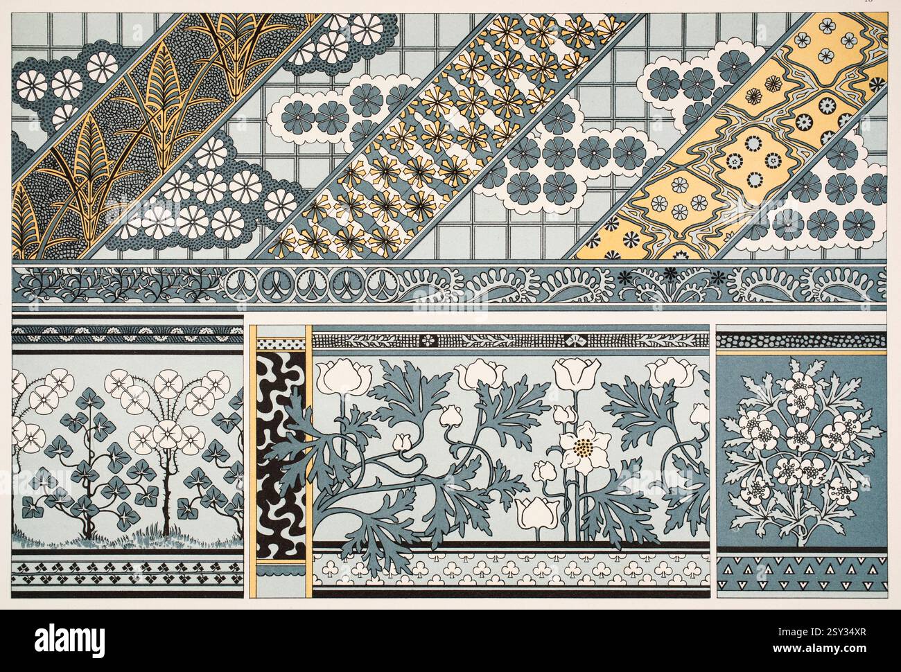 Moderne Ornamentik (modern ornamentation), decoration border designs by ...