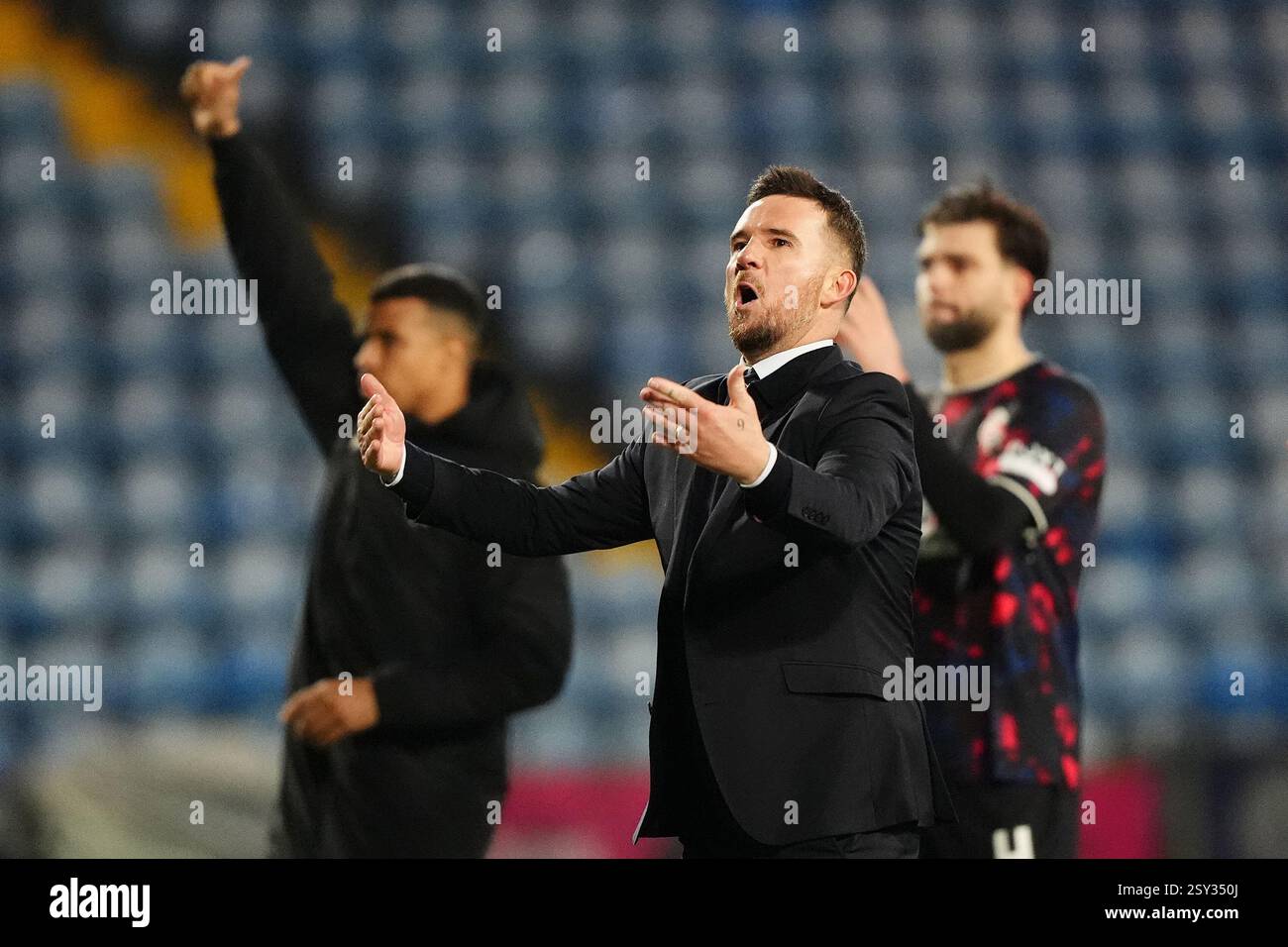 Rangers interim head coach Barry Ferguson celebrates after the William ...