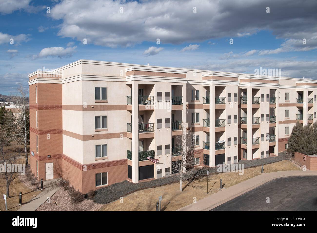 Apartment buildings at the Brookdale Skyline Retirement Community ...