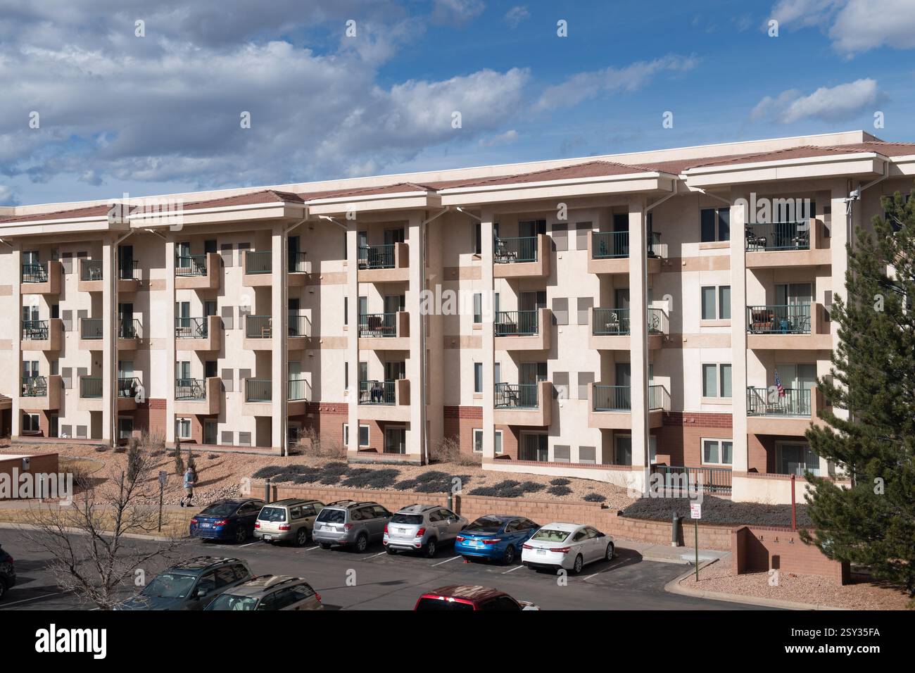Apartment buildings at the Brookdale Skyline Retirement Community ...