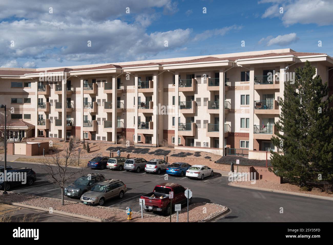 Apartment buildings at the Brookdale Skyline Retirement Community ...