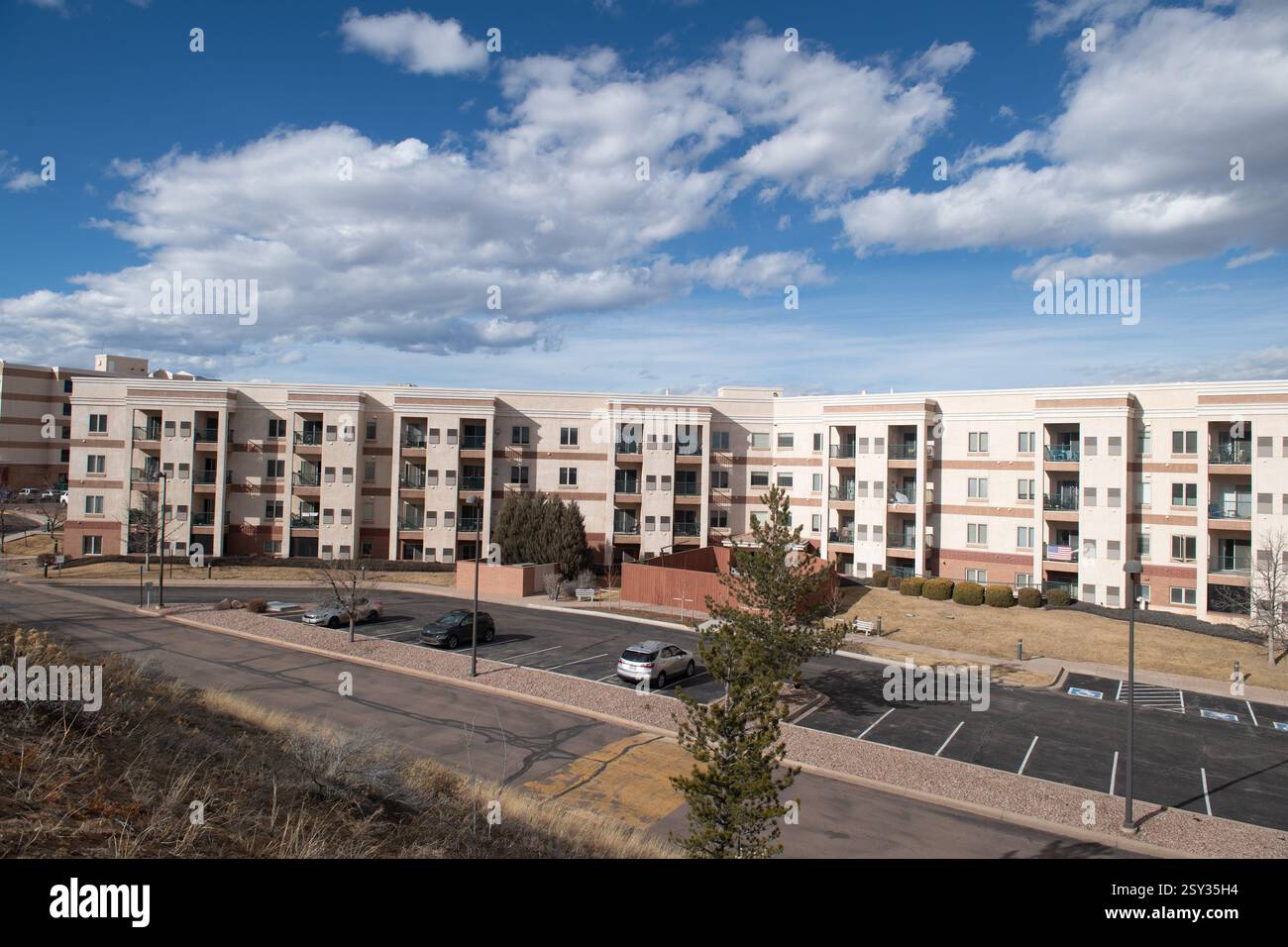 Apartment buildings at the Brookdale Skyline Retirement Community ...