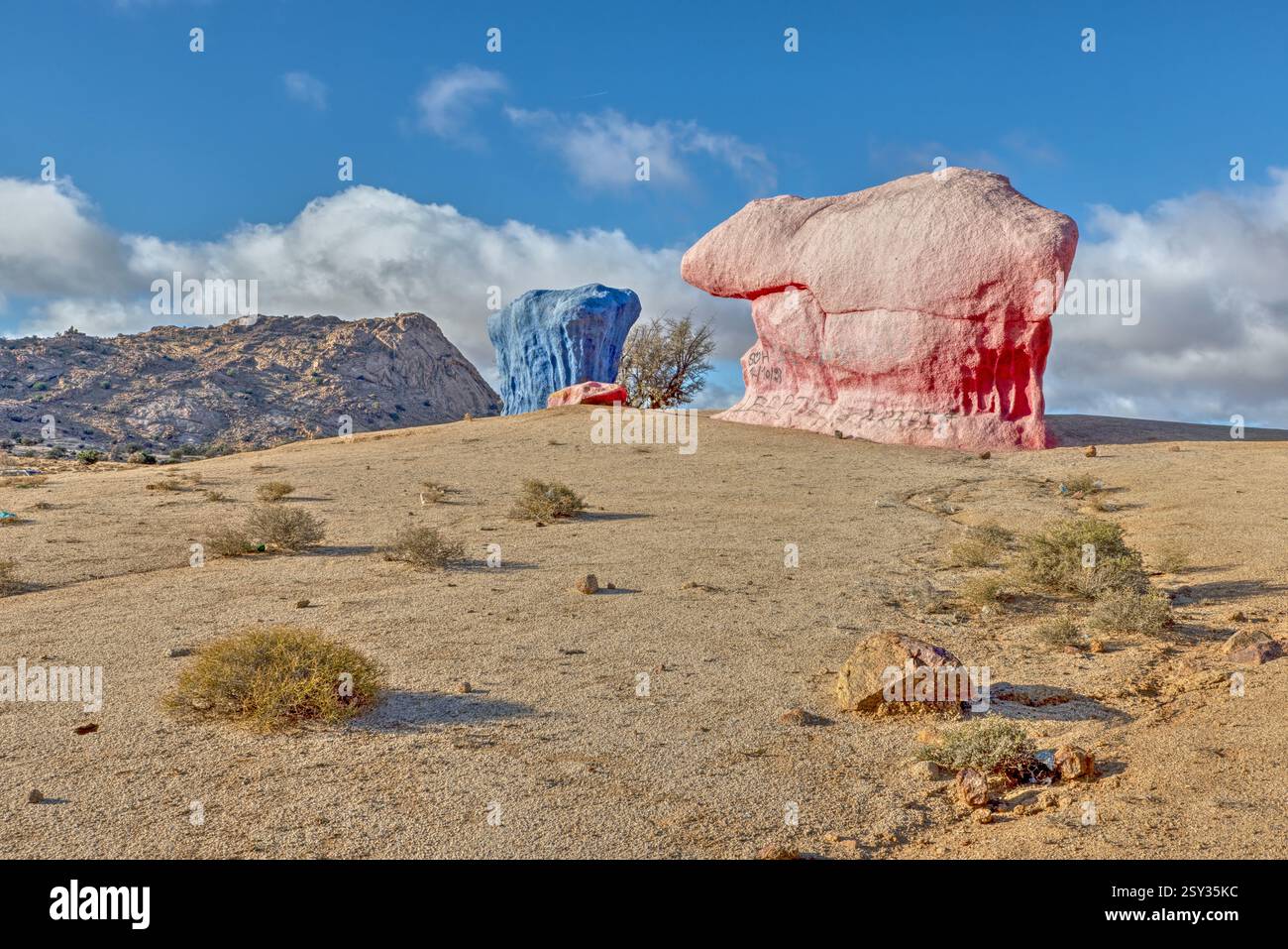 The renowned painted rocks of Tafraoute are located in Morocco's Ameln ...