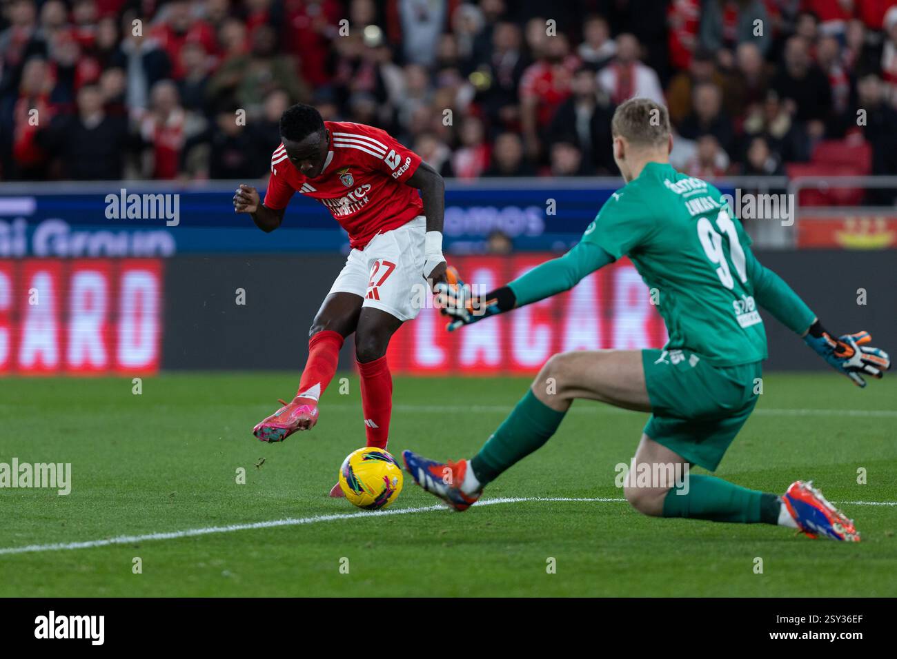 February 26, 2025. Lisbon, Portugal. Benfica's forward from Portugal Bruma (27) in action during ...