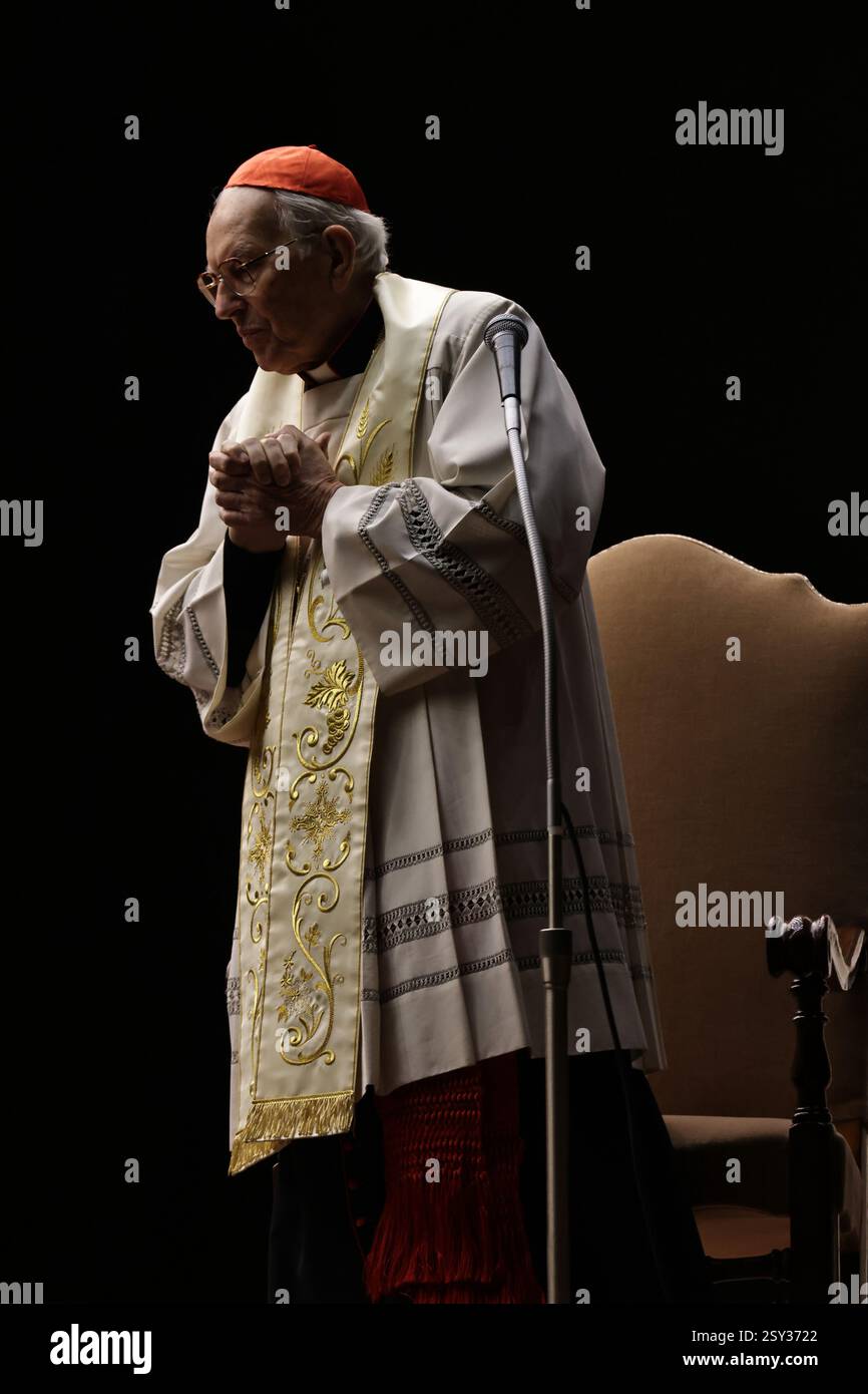 February 26, 2025 - Vatican City. Cardinal GIOVANNI BATTISTA RE Dean of ...