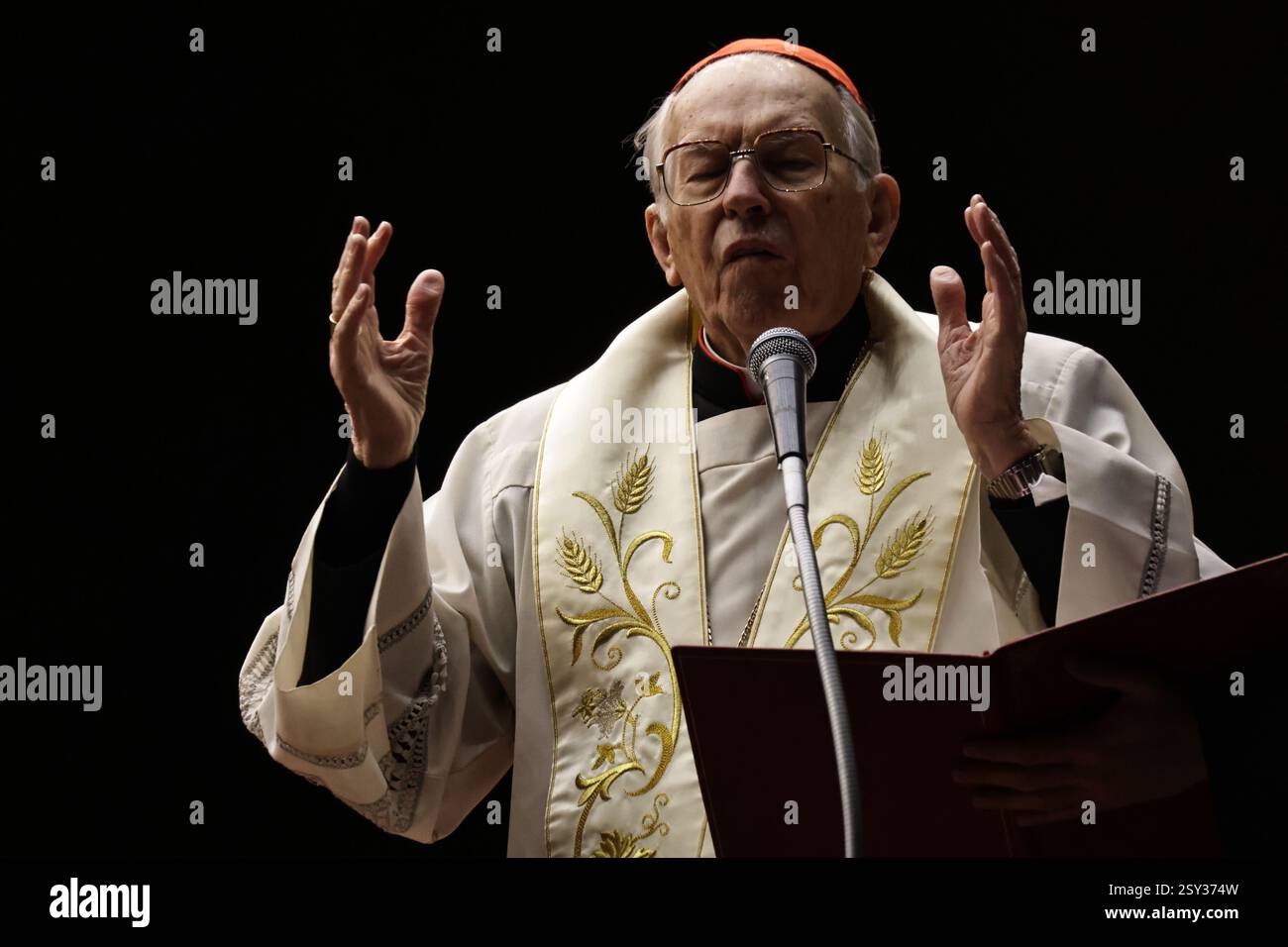 Vatican City. 26th Feb, 2025. Cardinal GIOVANNI BATTISTA RE Dean of the ...