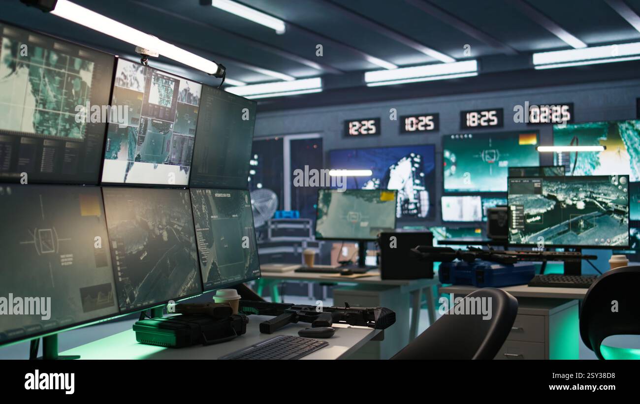 Cutting edge gear in army command center housing operational missile ...