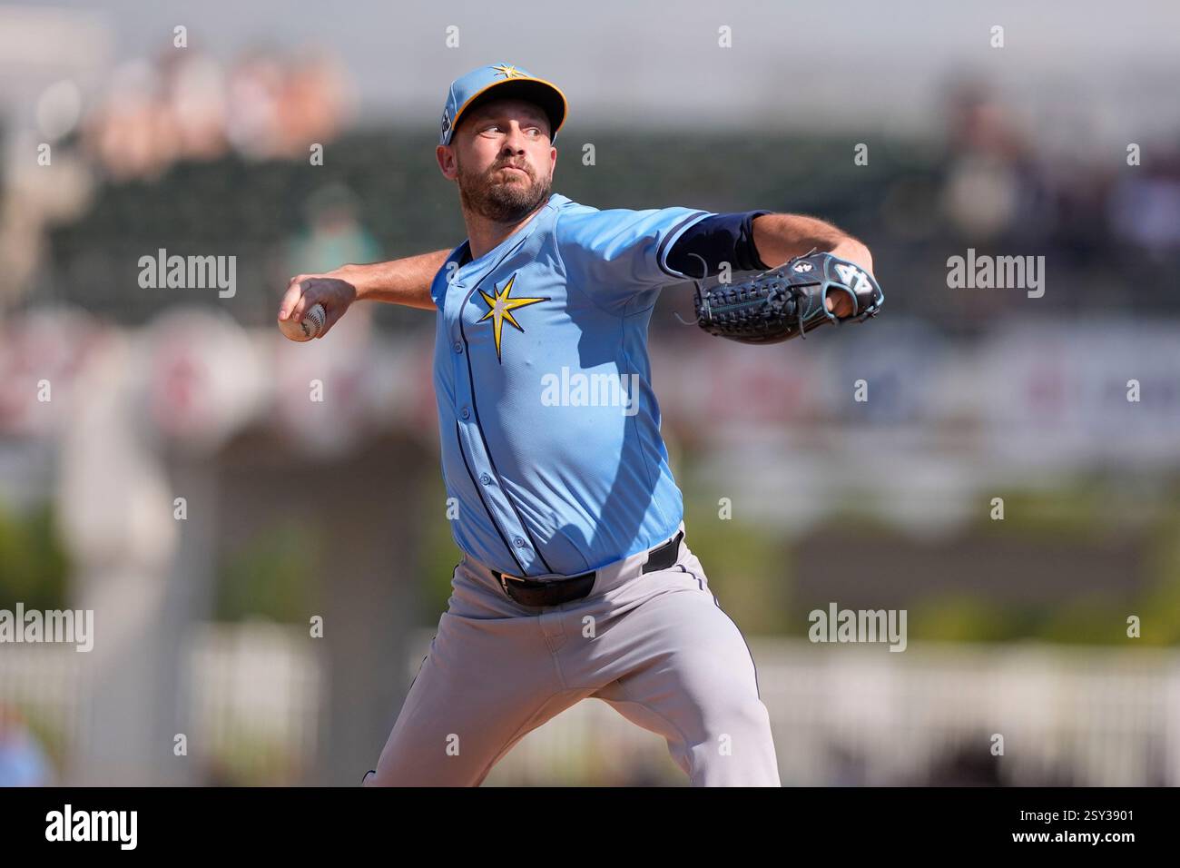 Tampa Bay Rays pitcher Cole Sulser delivers in the fifth inning of a ...