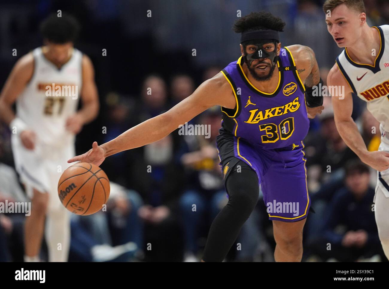 Los Angeles Lakers guard Jordan Goodwin (30) in the first half of an ...