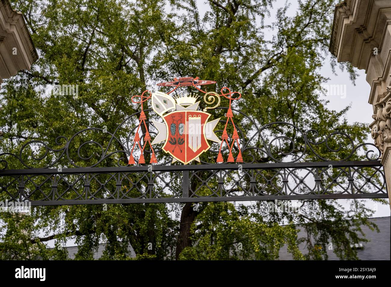 Heraldic emblem of the gates of archdiocesan museum in the chapter ...
