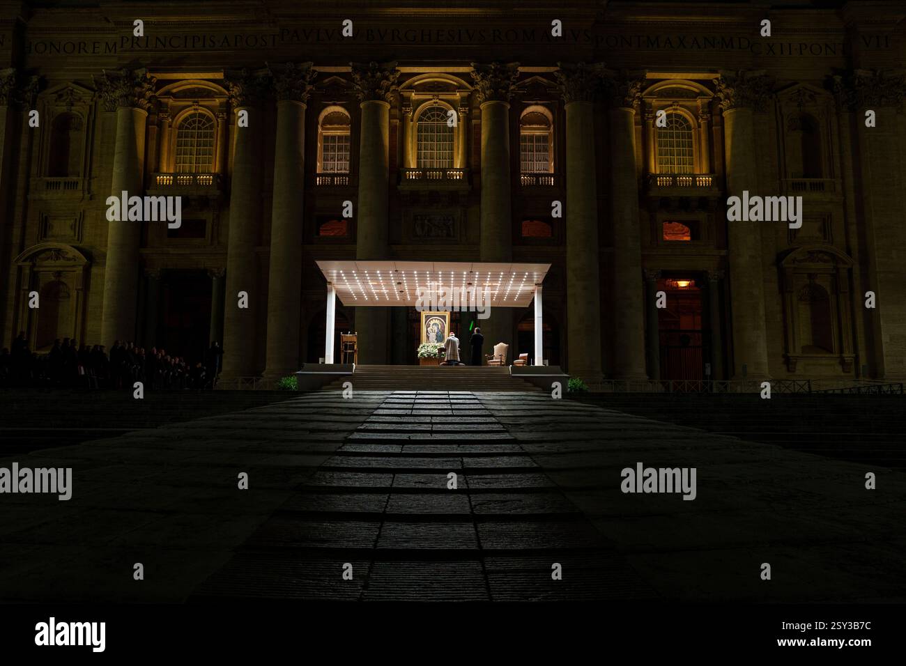 Cardinal Giovanni Batista Re leads a nightly rosary prayer service for ...