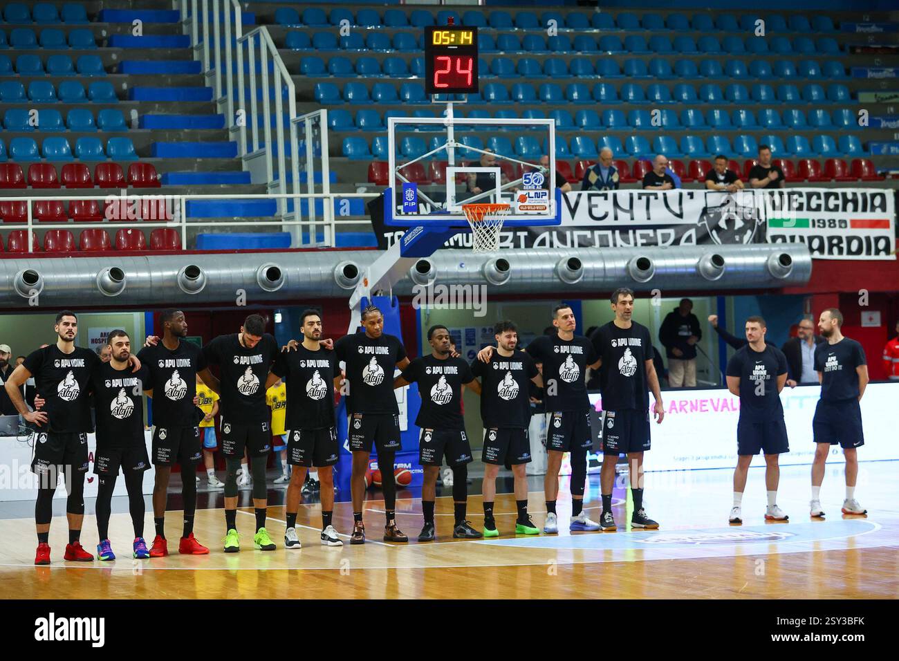 Rieti, Italy. 26th Feb, 2025. Team UDINE - during Real Sebastiani Rieti vs Apu Old Wild West ...