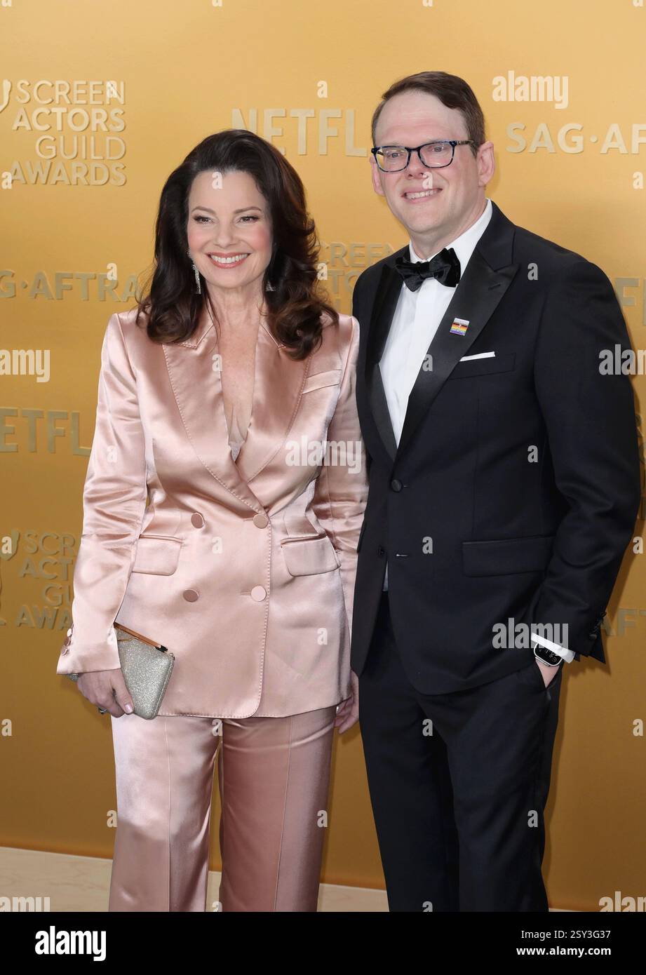 LOS ANGELES, CALIFORNIA - FEBRUARY 23: Fran Drescher, Duncan Crabtree ...