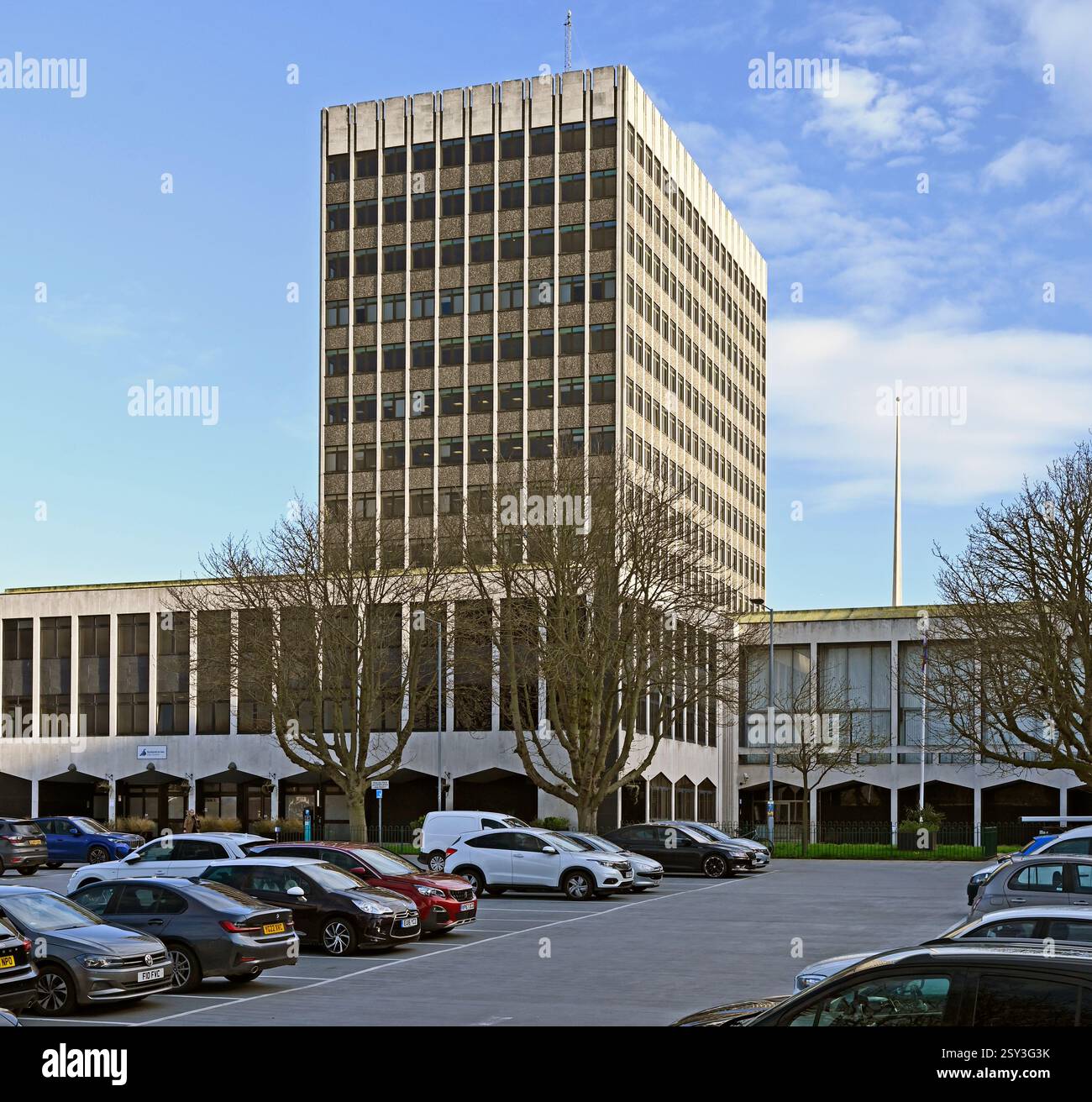 The tower building of the Civic Centre as seen from the north with the ...