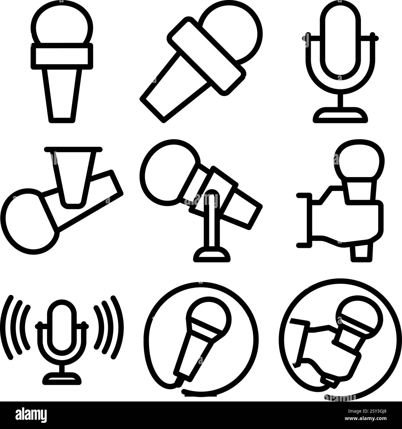 Podcast studio icon Black and White Stock Photos & Images - Alamy