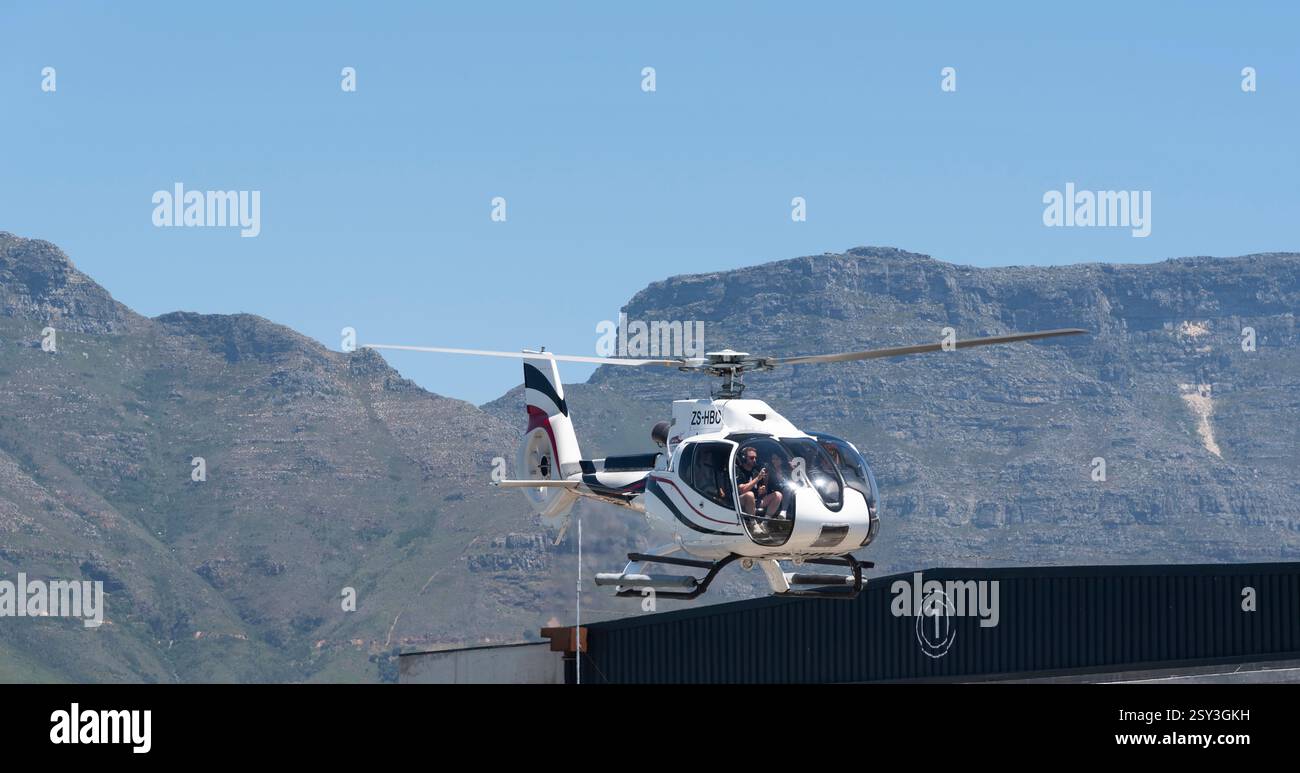 Cape Town South Africa. 25.12.2024. Cape Town heliport with helicopter ...