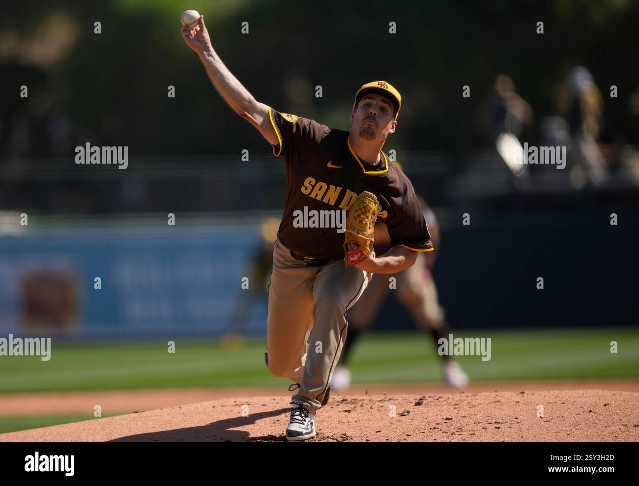 San Diego Padres pitcher Ryan Bergert throws during the first inning of ...